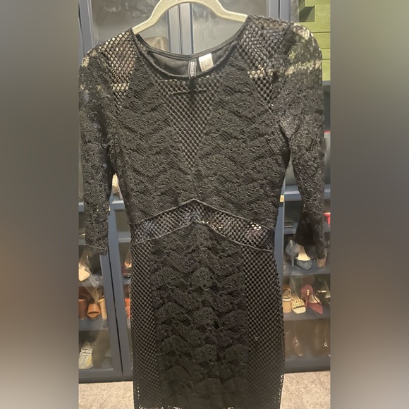 H&M | Dresses | Hm Divided 6 Lacy Black Dress With Cutouts | Poshmark